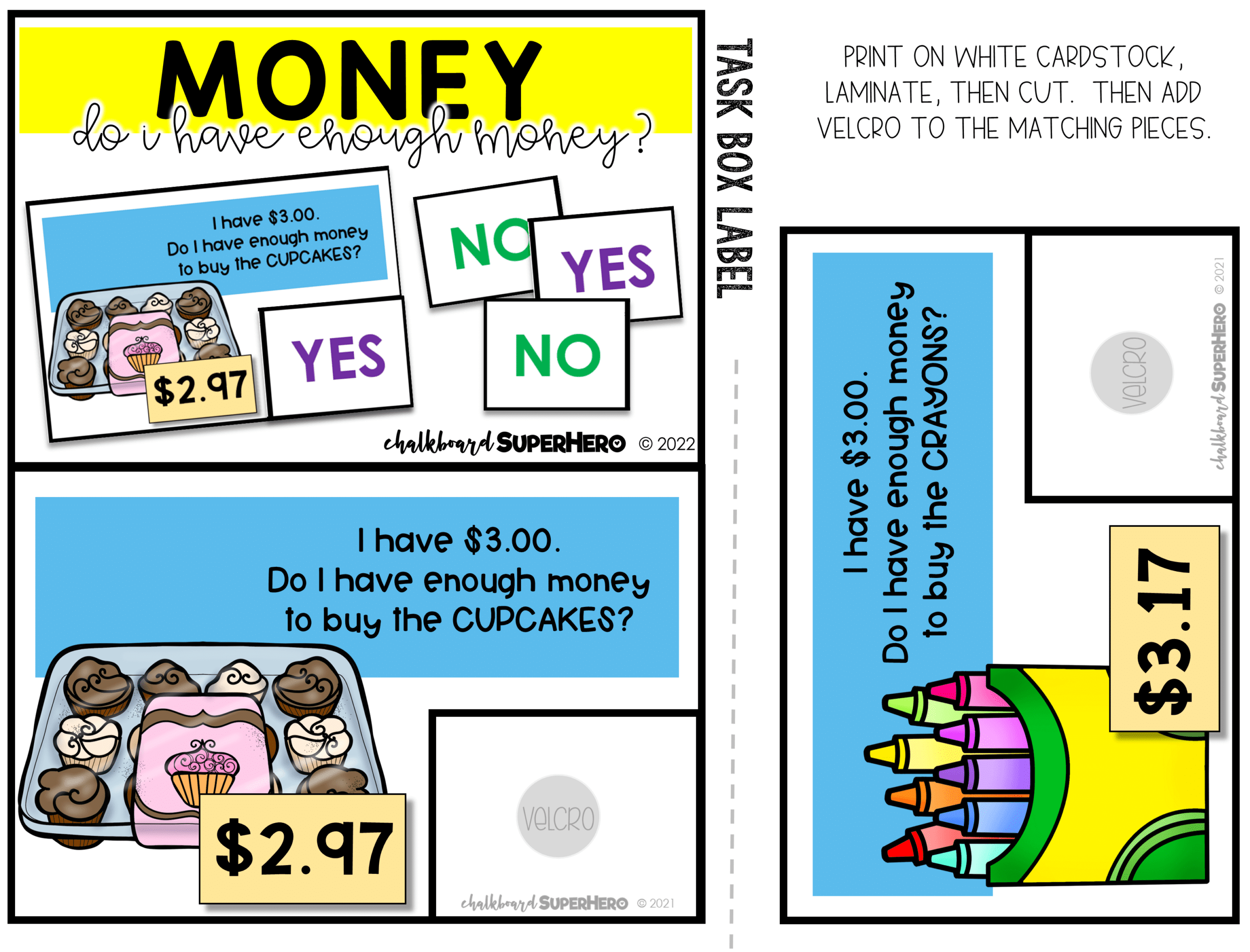 Life Skills Task Boxes: set two {special education} - Chalkboard Superhero