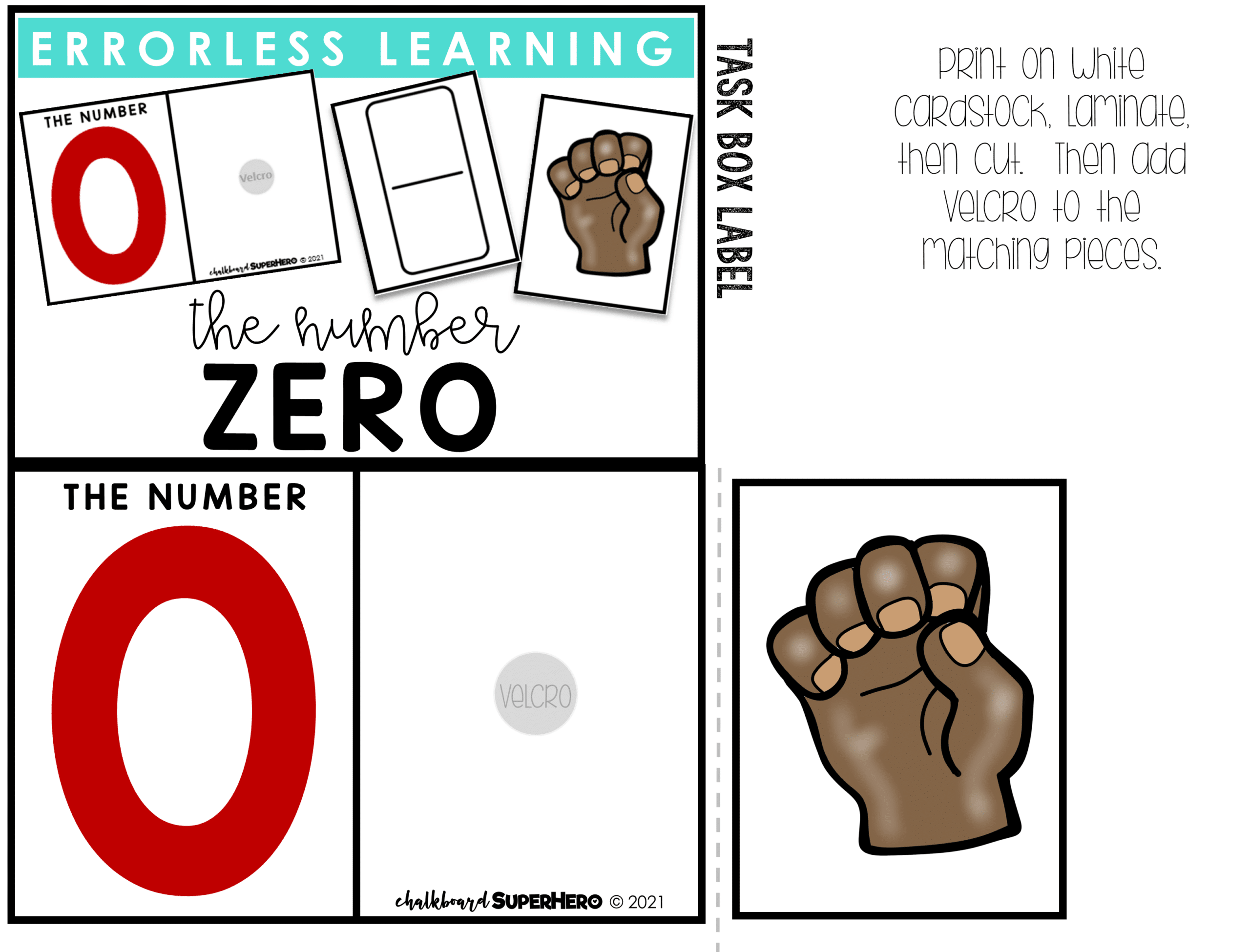 Errorless Number 0-10 Task Boxes {11 task boxes} - Chalkboard Superhero