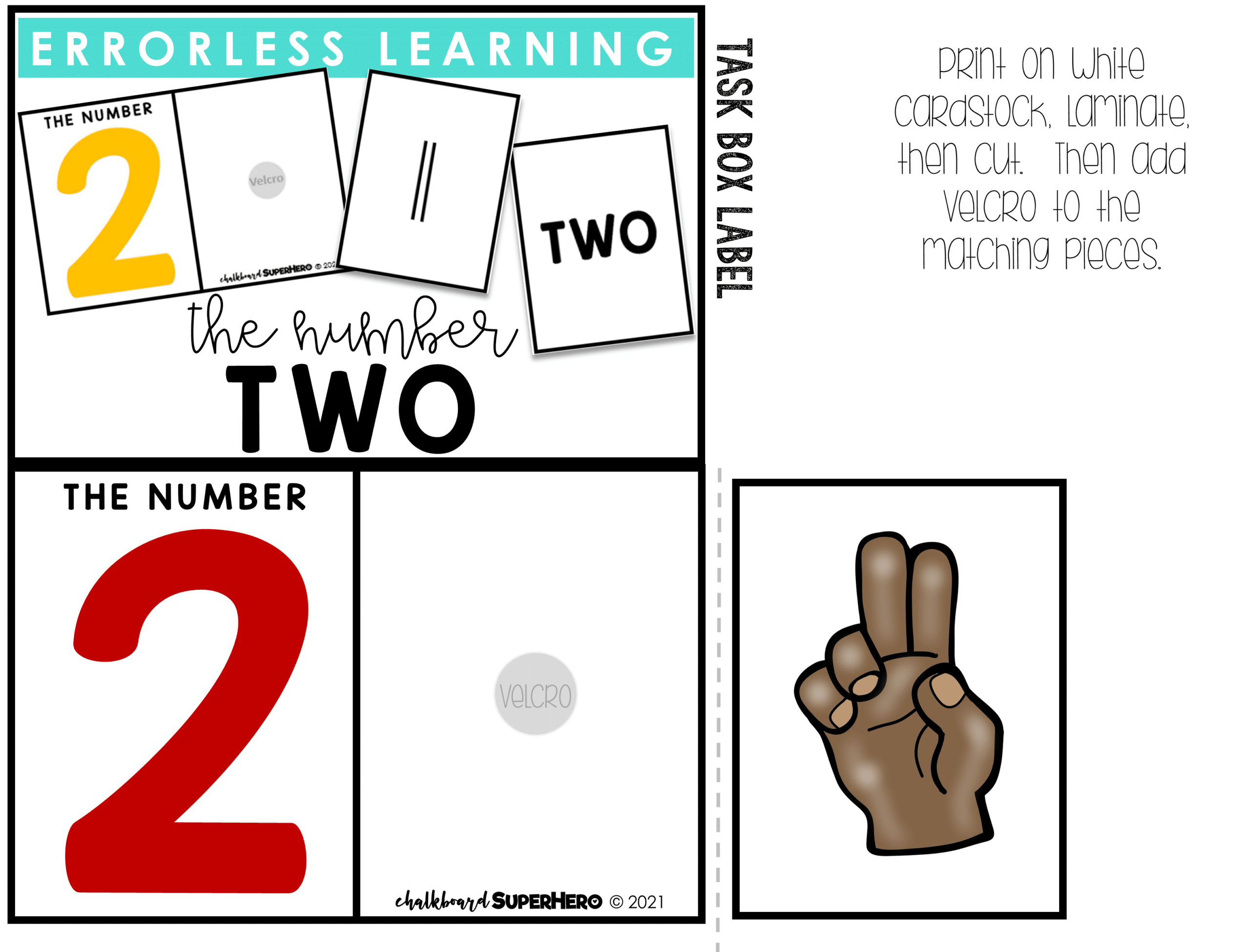 Errorless Number 0-10 Task Boxes {11 task boxes} - Chalkboard Superhero