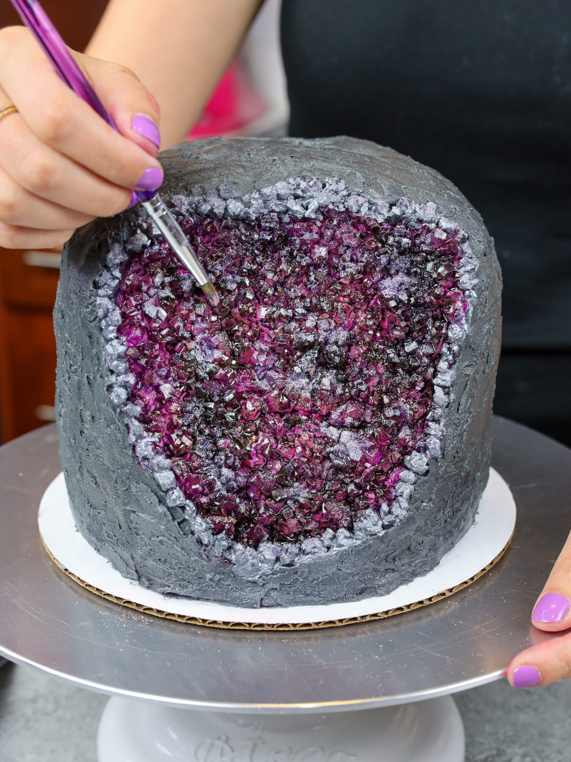 Geode Cake: Easy Recipe & Tutorial w/ Rock Candy