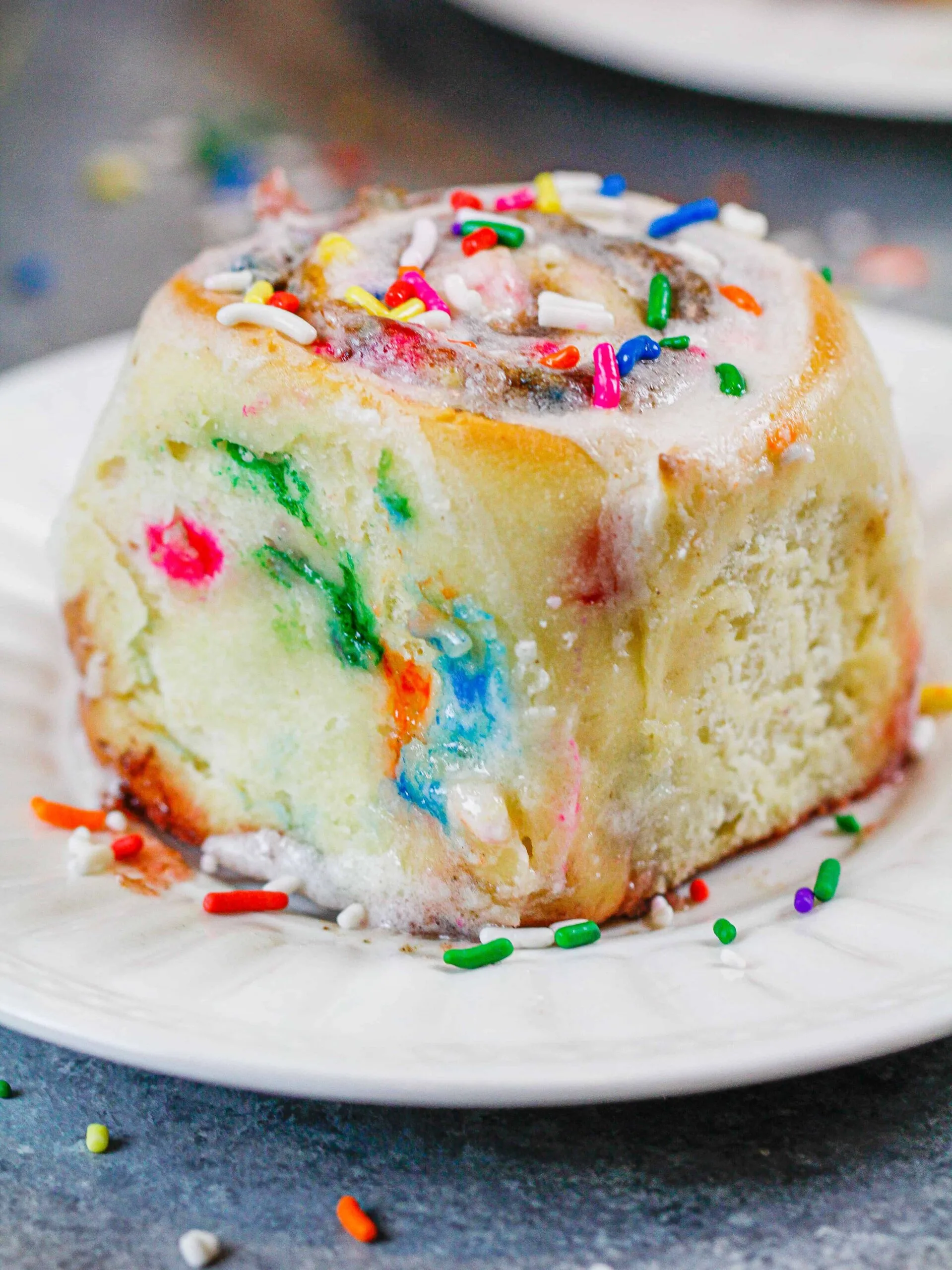 Funfetti Cinnamon Rolls with Vanilla Sprinkle Glaze
