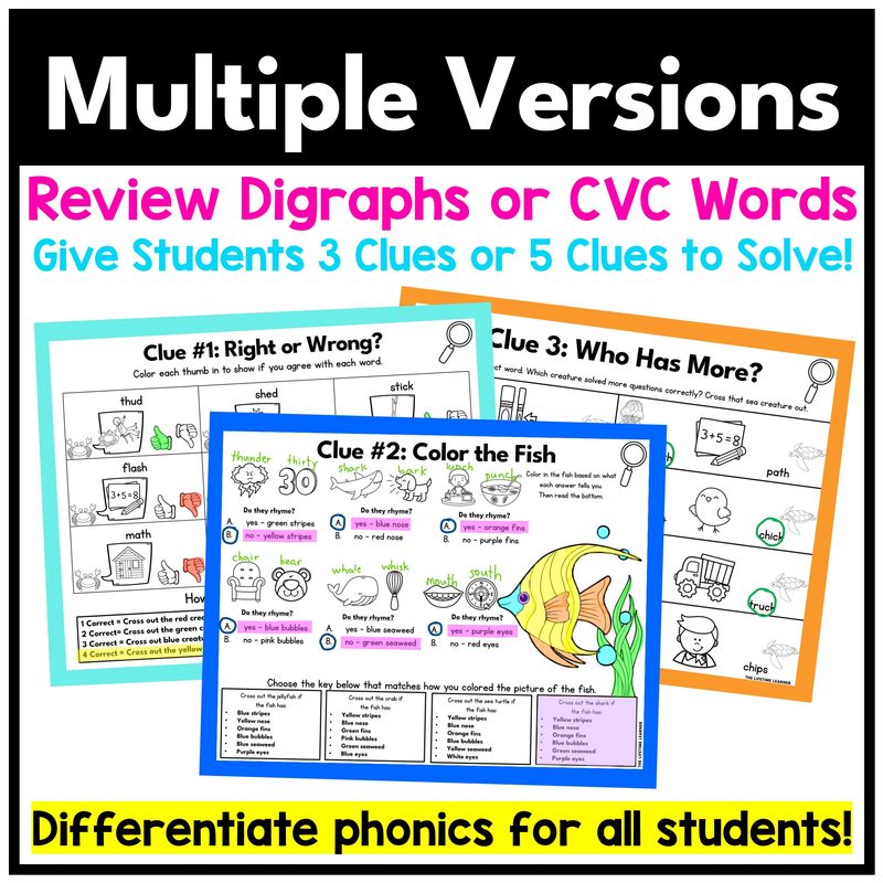 Ocean Phonics Mystery 1st Grade | Digraph Activity