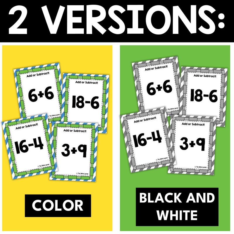 Addition and Subtraction Facts to 20 Math Spoons Card Game | Fun Review ...