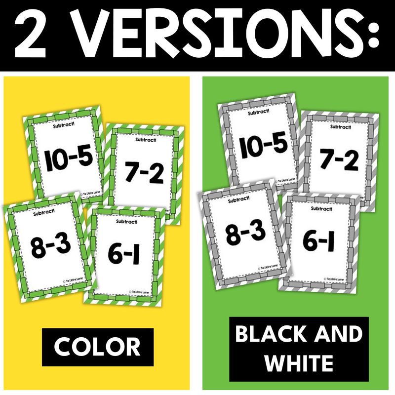 Subtraction Facts Math Spoons Card Game | Fun Review Activity