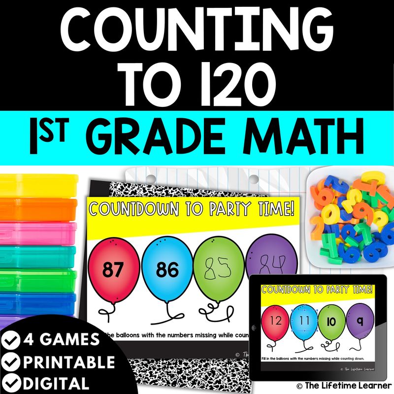 Counting to 120 1st Grade Math Task Cards