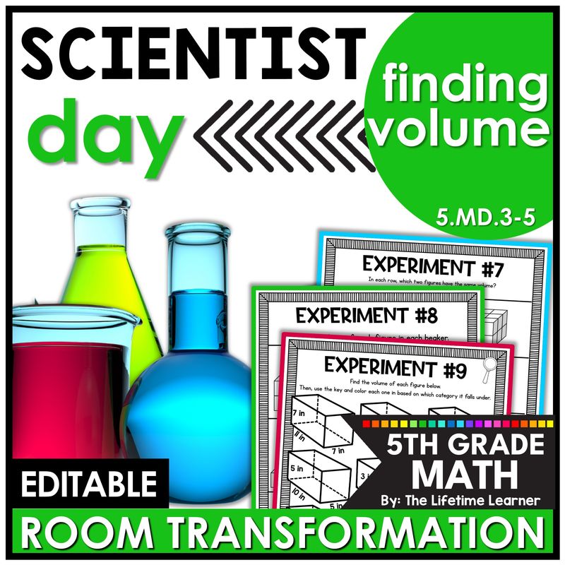 5th Grade Scientist Classroom Transformation Volume of Rectangular ...
