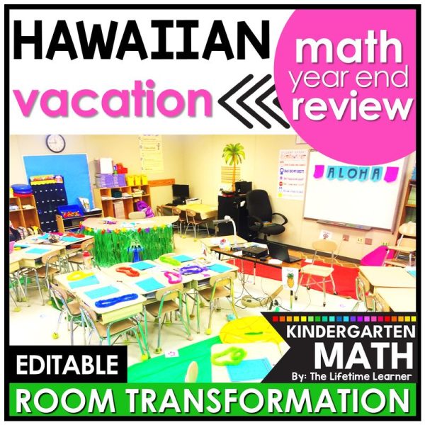 Kindergarten Math Hawaii Beach Day End of Year Room Transformation ...