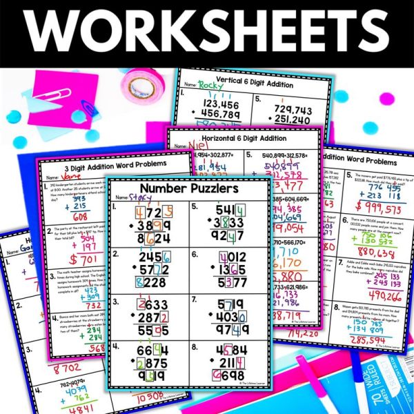 4th Grade Addition Worksheets | Fourth Grade Math Unit