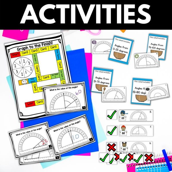 Measure with Protractors Worksheets | 4th Grade Math Unit