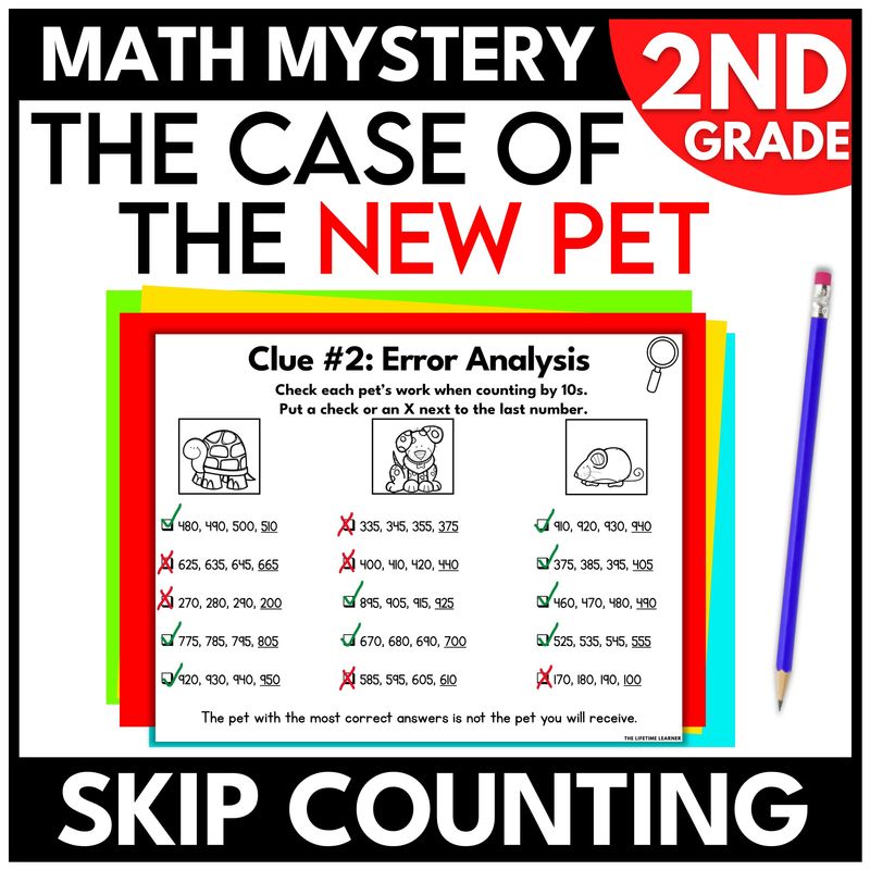 Pet Math Mystery 2nd Grade | Skip Counting