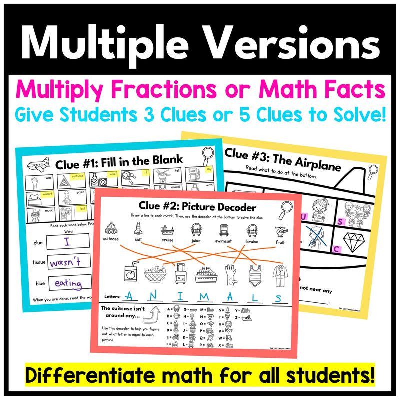 Travel Math Mystery 4th Grade | Multiply Fractions by Whole Numbers