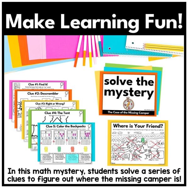 Camping Math Mystery Kindergarten | Decompose Numbers