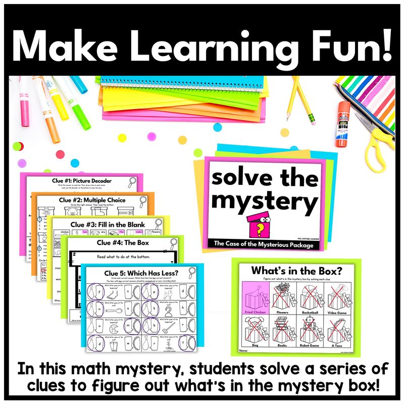 Box Math Mystery 2nd Grade | Measurement Word Problems