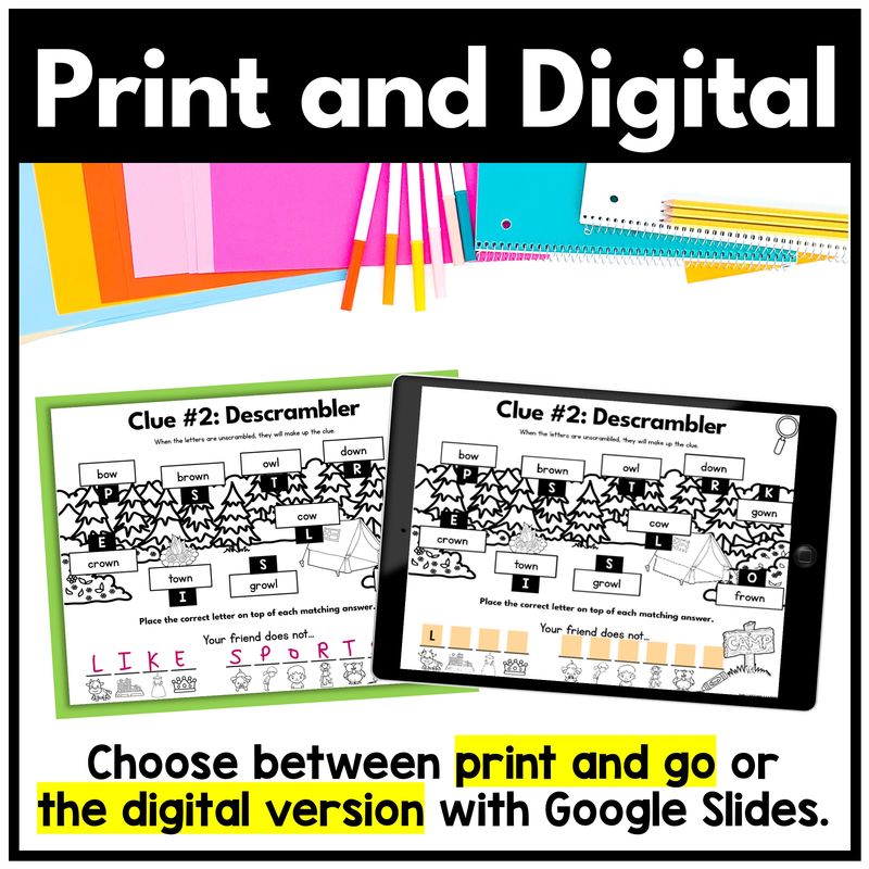 Camping Math Mystery 2nd Grade | Measure Half Inch