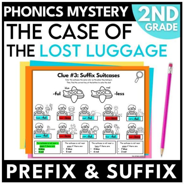 Travel Phonics Mystery 2nd Grade | Prefixes and Suffixes Activity