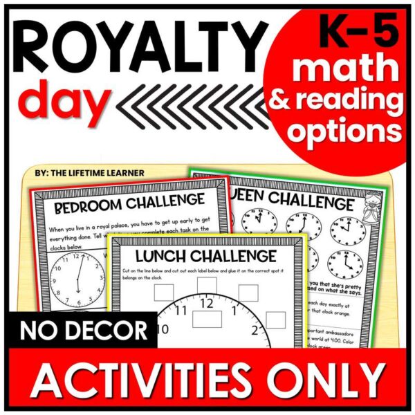 Royal Classroom Transformation Worksheets ONLY