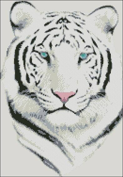 Cross-stitch pattern "White Tigger" - Free Cross-stitch patterns