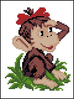 Monkey- free cross-stitch pattern - Free Cross-stitch patterns