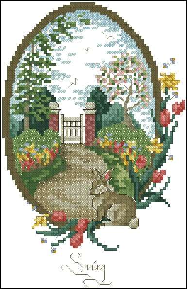 Spring-free cross-stitch design - Free Cross-stitch patterns
