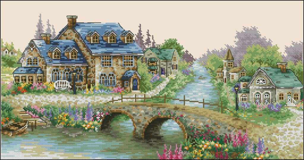 Countryside-cross-stitch design - Free Cross-stitch patterns