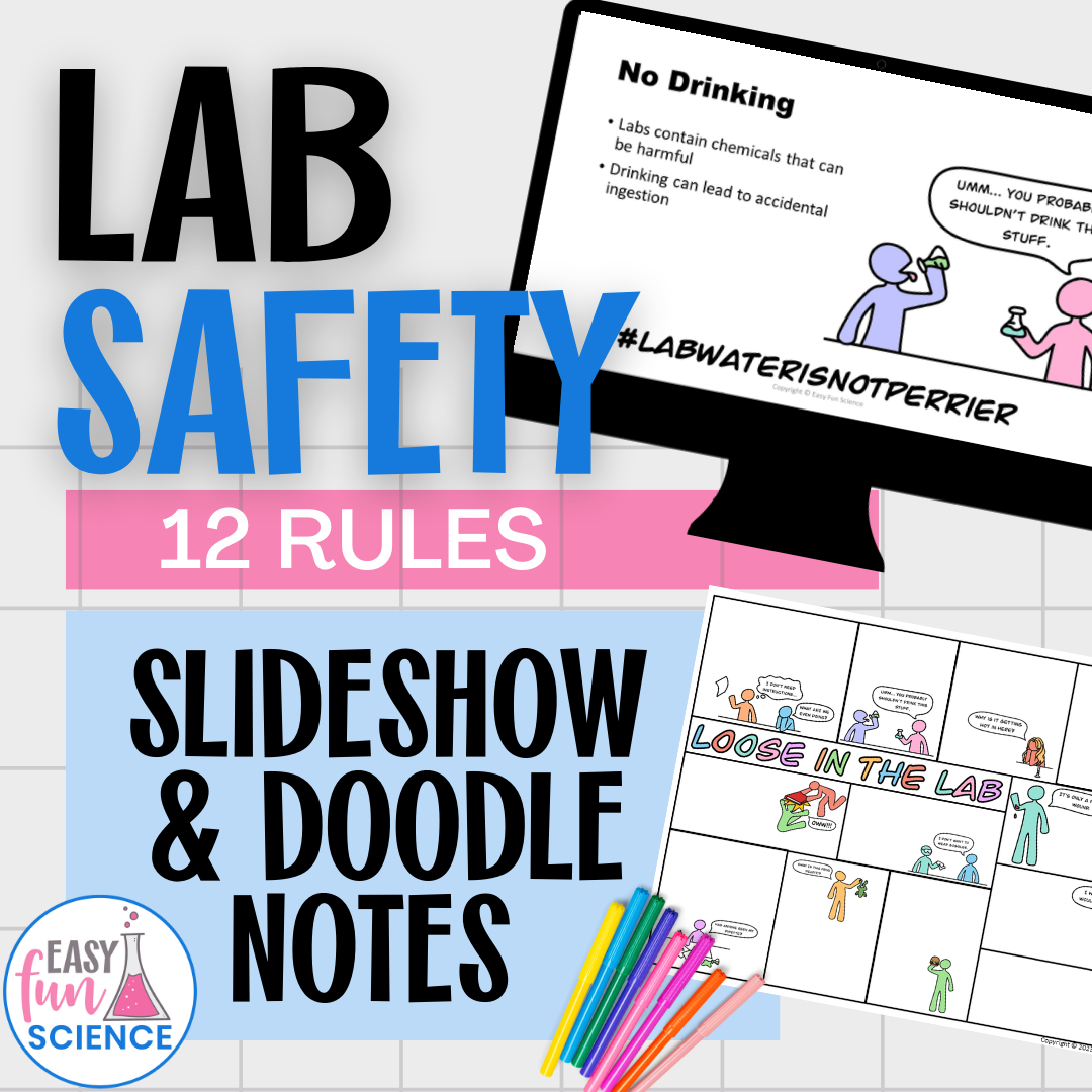 Science Lab Safety PowerPoint and Doodlenotes - Easy Fun Science