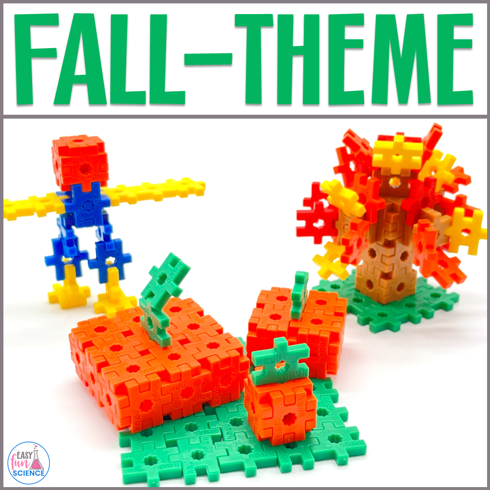 Hashtag Block Task Cards Fall No Prep STEM Challenges - Easy Fun Science