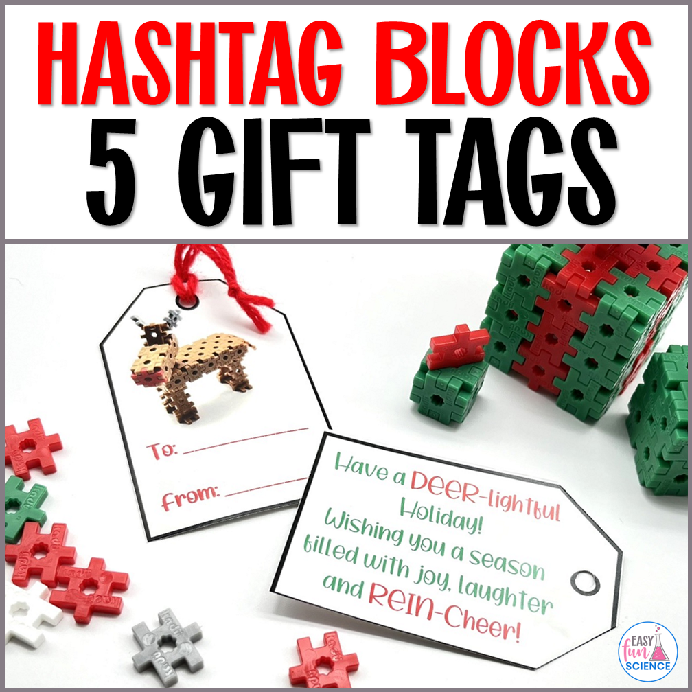 Hashtag Blocks Christmas Tags Fun Gift Tags from Teacher to Student ...