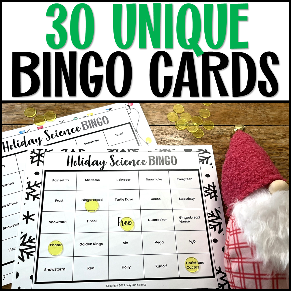 Christmas Science Bingo Game Fun Holiday Science Activity for Middle ...