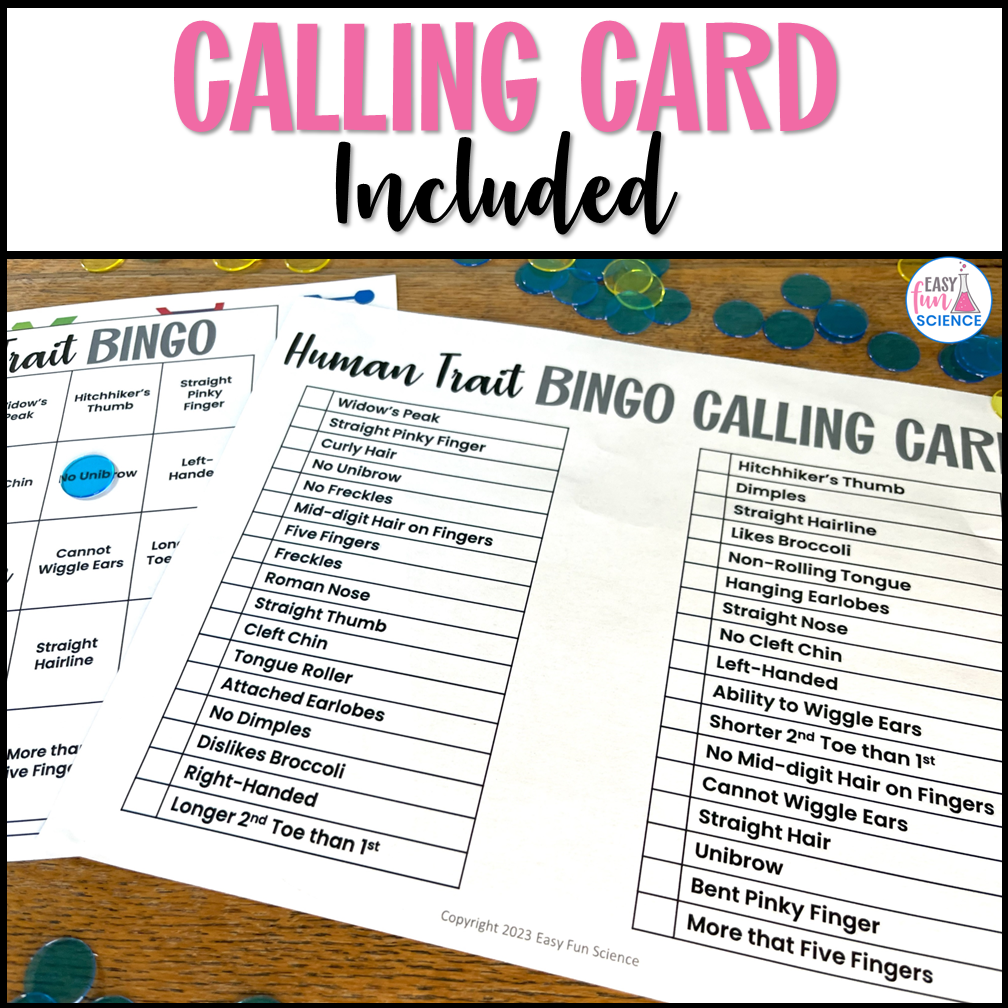 Inherited Traits Bingo Fun Genetics Activity for Middle School Science ...