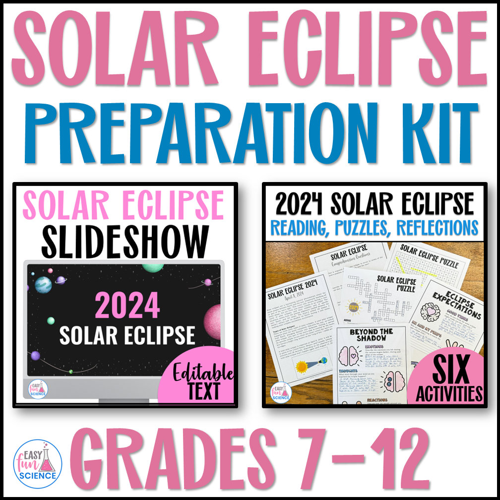 Total Solar Eclipse Preparation Activities Middle School Science ...