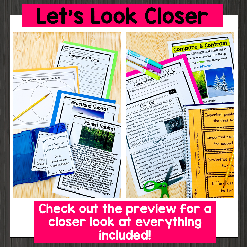 2nd Grade Compare And Contrast Nonfiction Passages RI.2.9