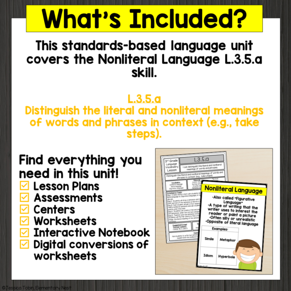 3rd Grade Figurative Language Activities L.3.5.a