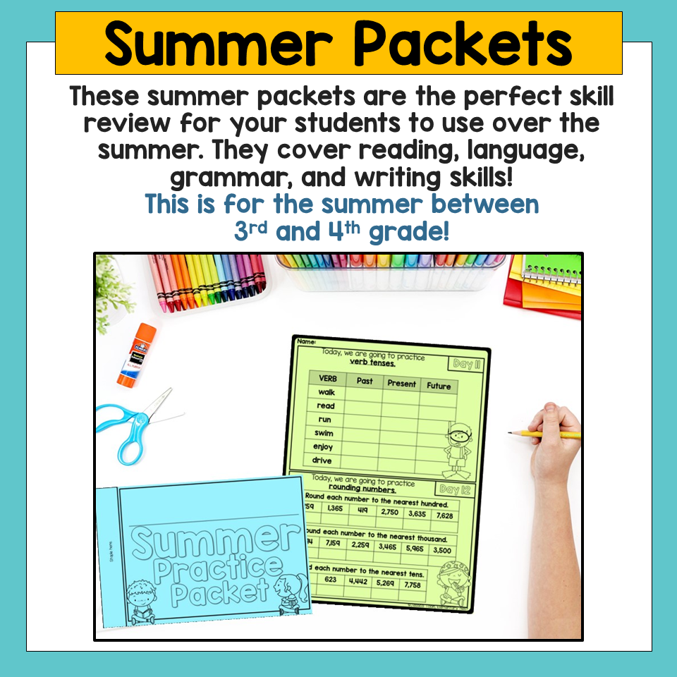 3rd Grade Summer Review Pack