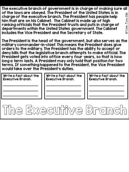 Branches Of Government Flip Book