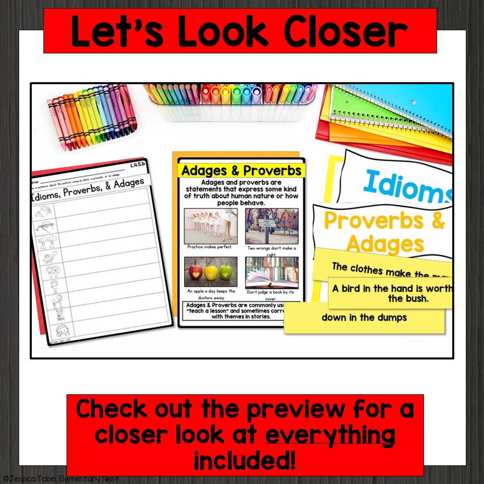 4th Grade Adages, Proverbs, And Idioms L.4.5.b