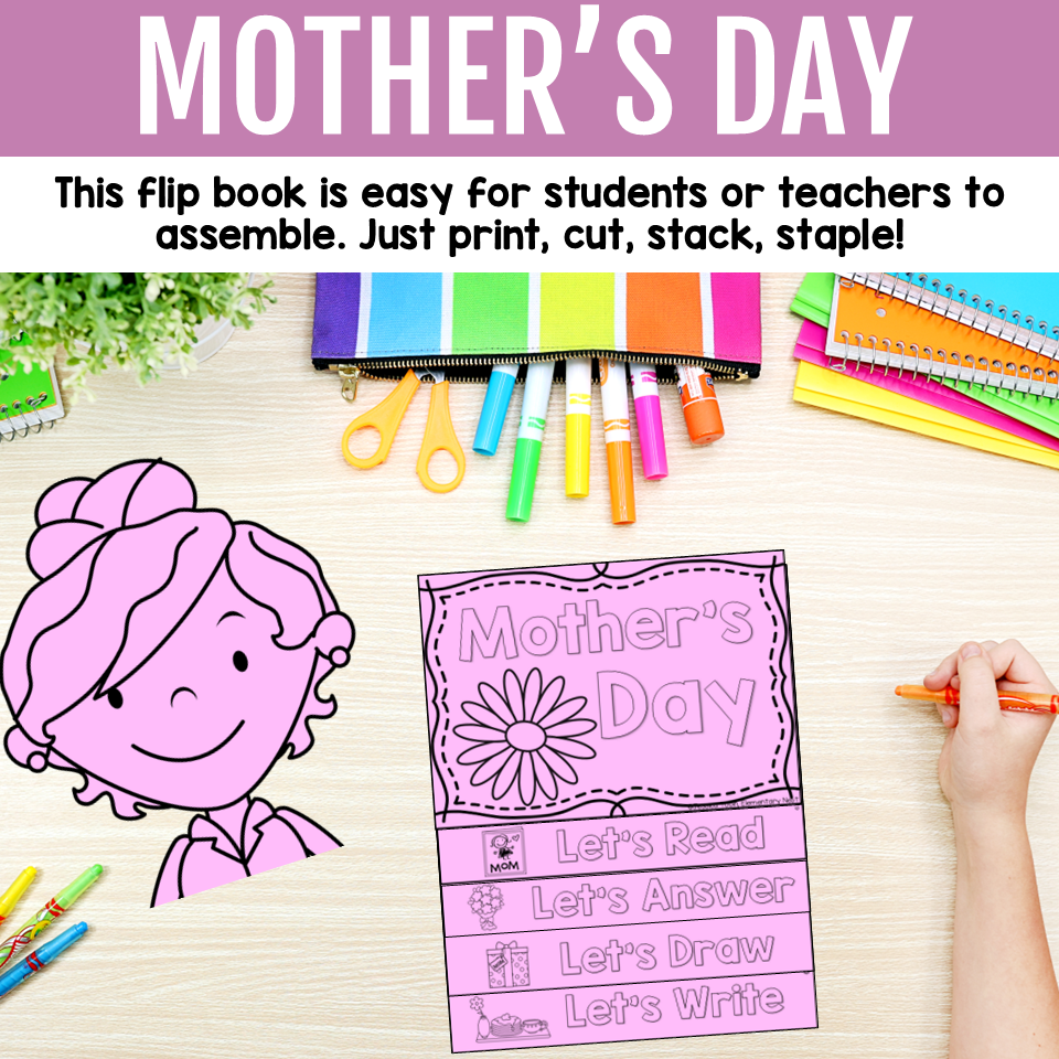 Mother's Day Flip Book Activities Craft Topper