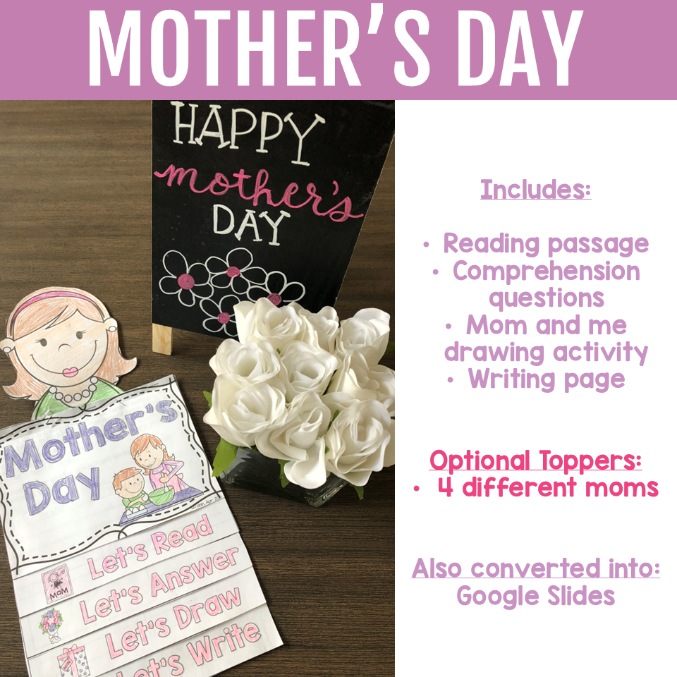 Mother's Day Flip Book Activities Craft Topper
