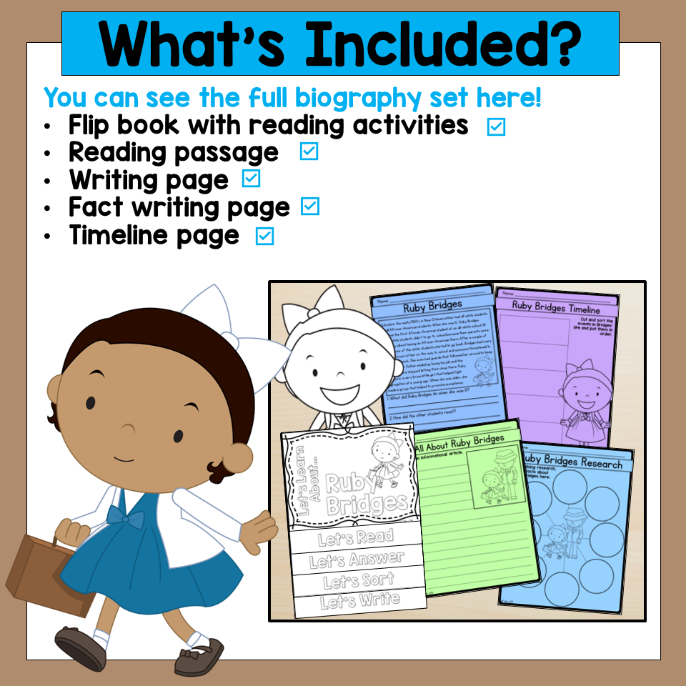 Ruby Bridges Biography Pack