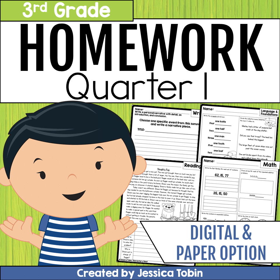 3rd Grade Homework- 1st Quarter