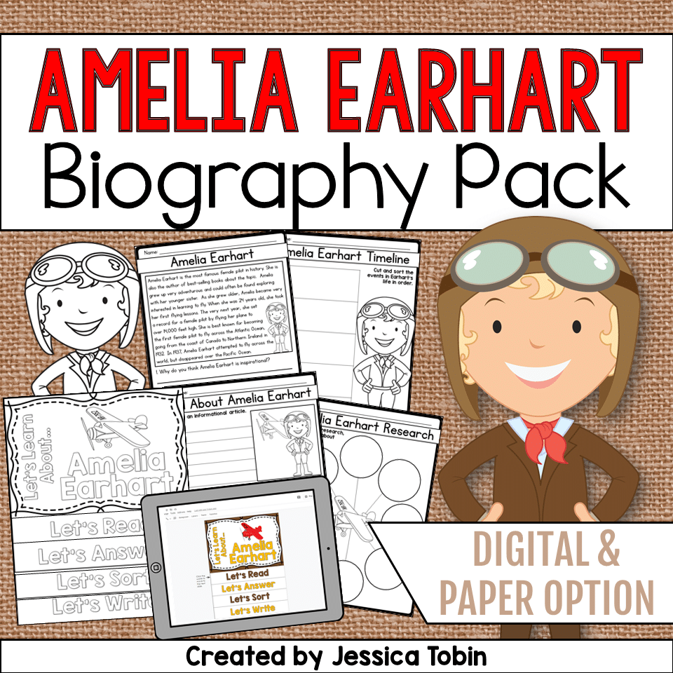 Amelia Earhart Biography Pack