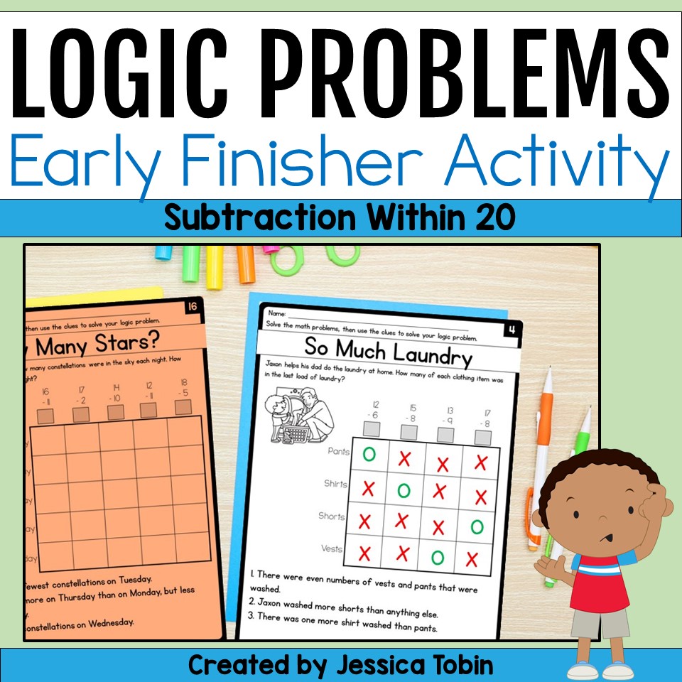Subtraction Logic Puzzles Early Finishers