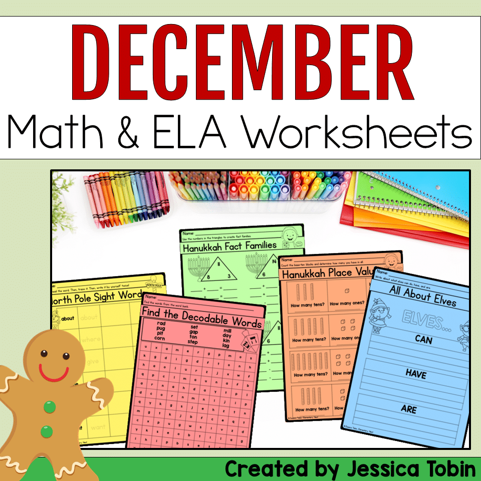December Math And ELA Worksheets