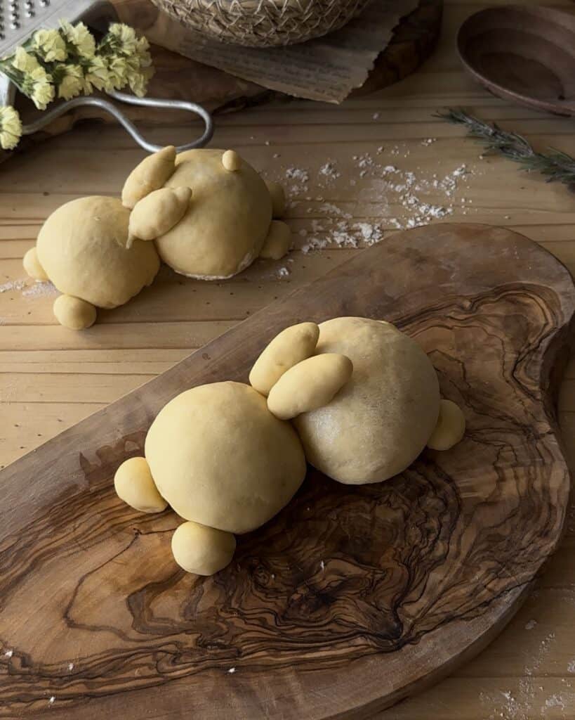 easter bunny shaped bread
