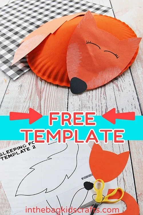 Cute Sleeping Paper Plate Fox Craft (FREE Template) • In the Bag Kids ...