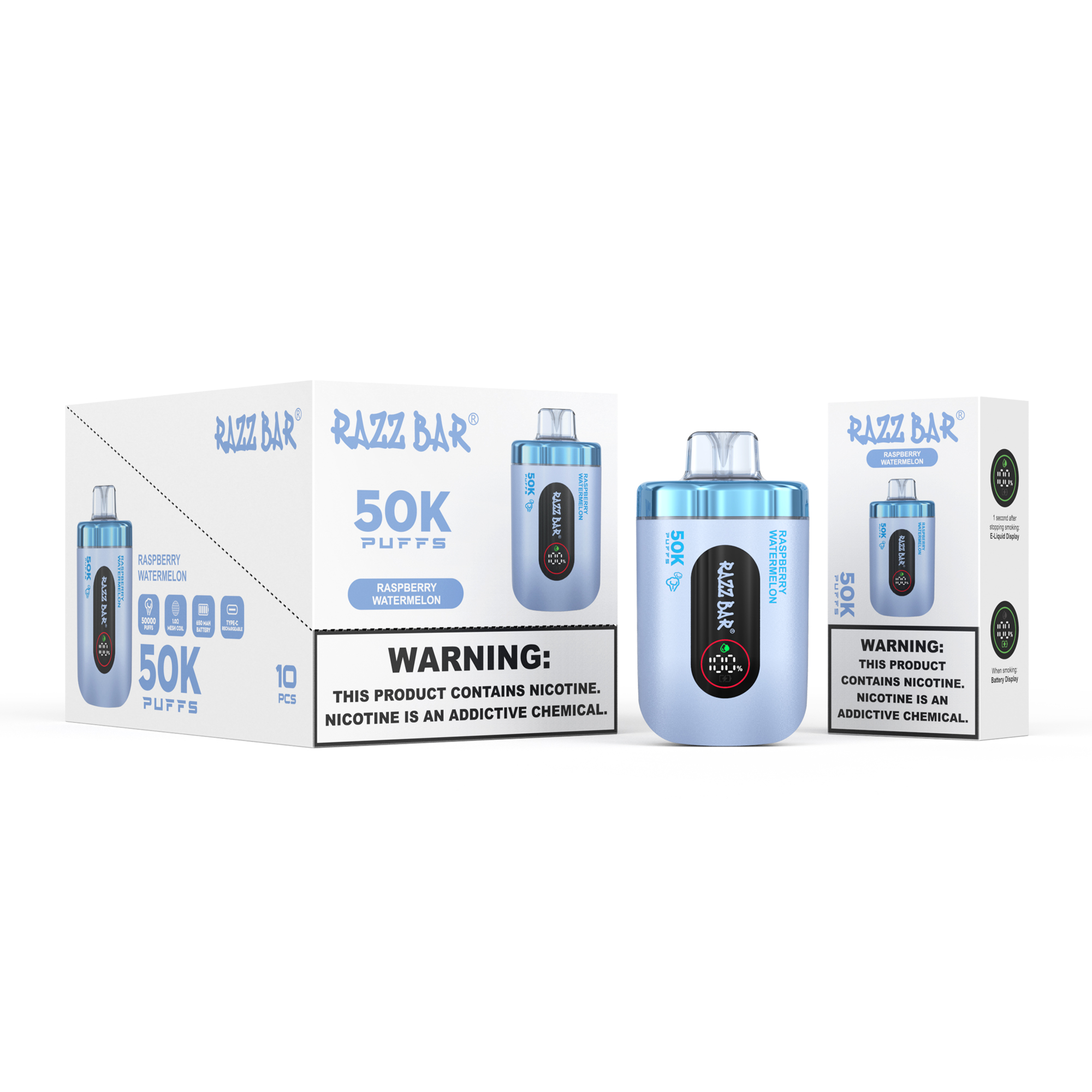 Razz Bar 50000 Raspberry Watermelon | 50,000 puffs vape