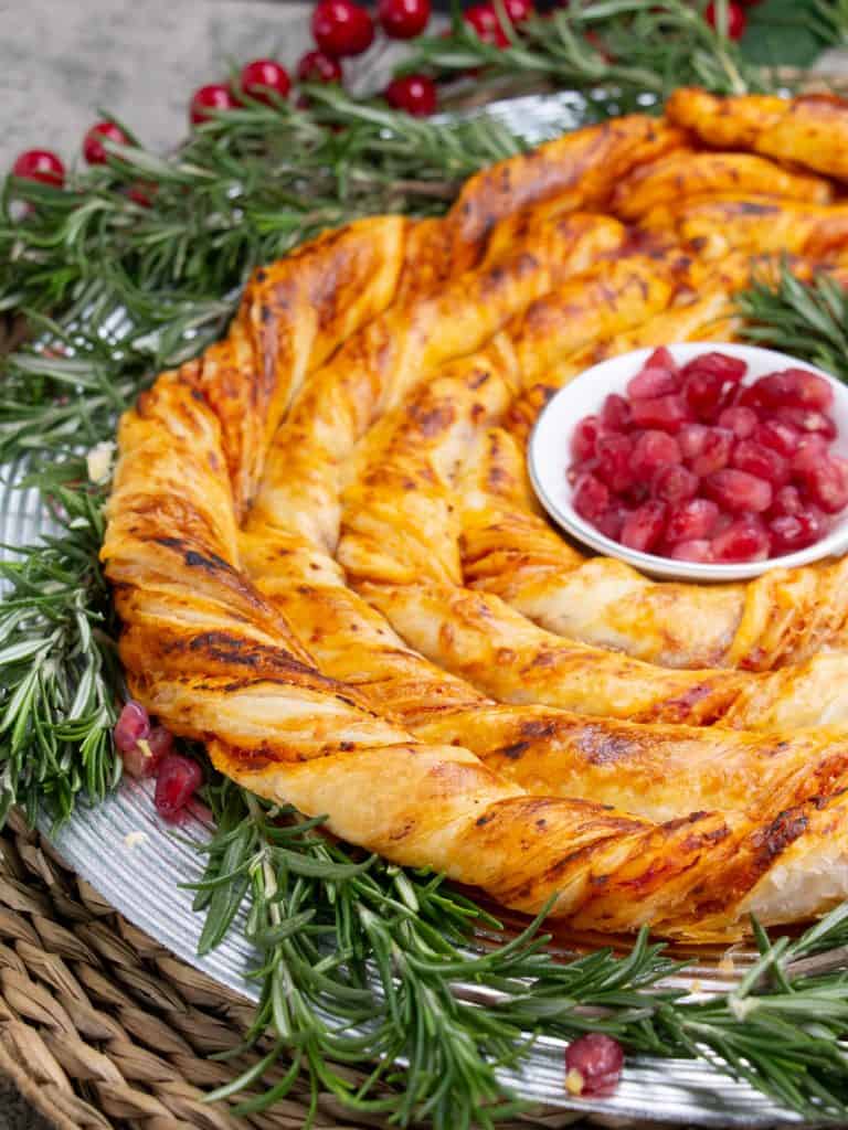 Christmas Twisted Pizza with Flaky Dough - Little Nomads Recipes