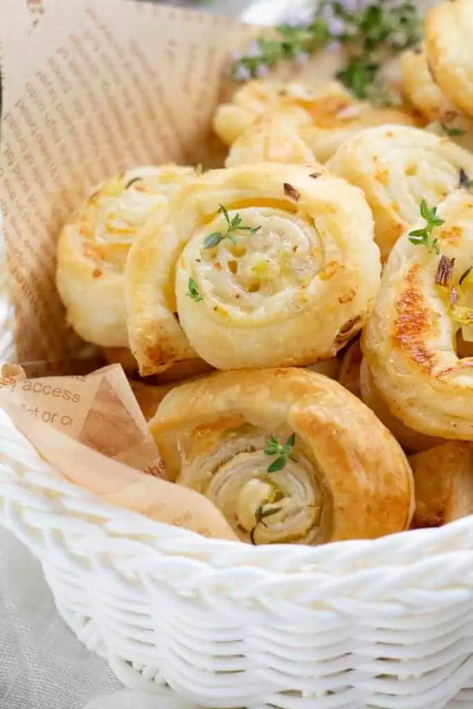 Tender Garlic Puff Pastry Pinwheels - Little Nomads Recipes