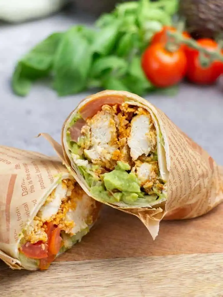 Healthy Buffalo Chicken Wrap with Avocado (Air Fryer) - Little Nomads ...