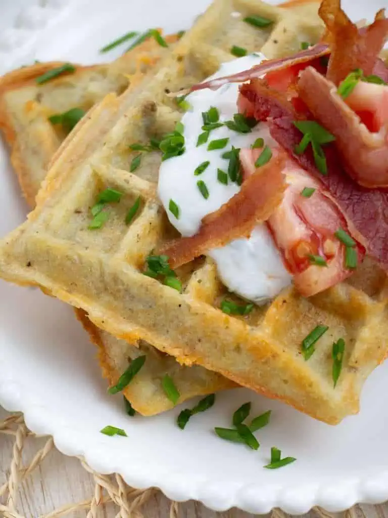 Easy Cheesy Potato Waffles - Little Nomads Recipes