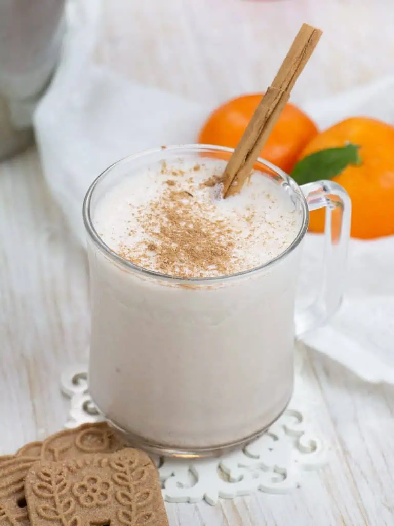 Alcohol-Free Mandarin Coquito - Little Nomads Recipes